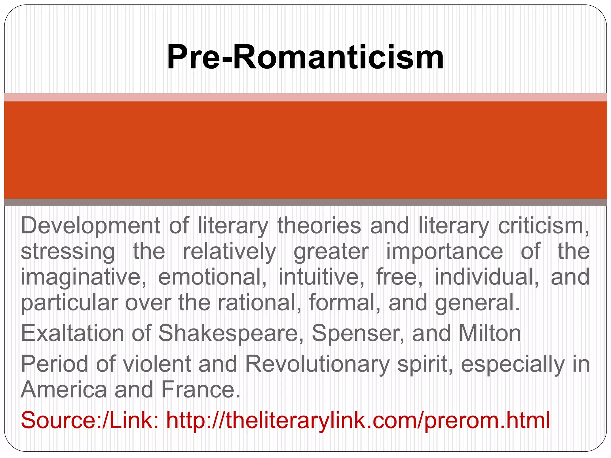Pre romanticism | PPTX