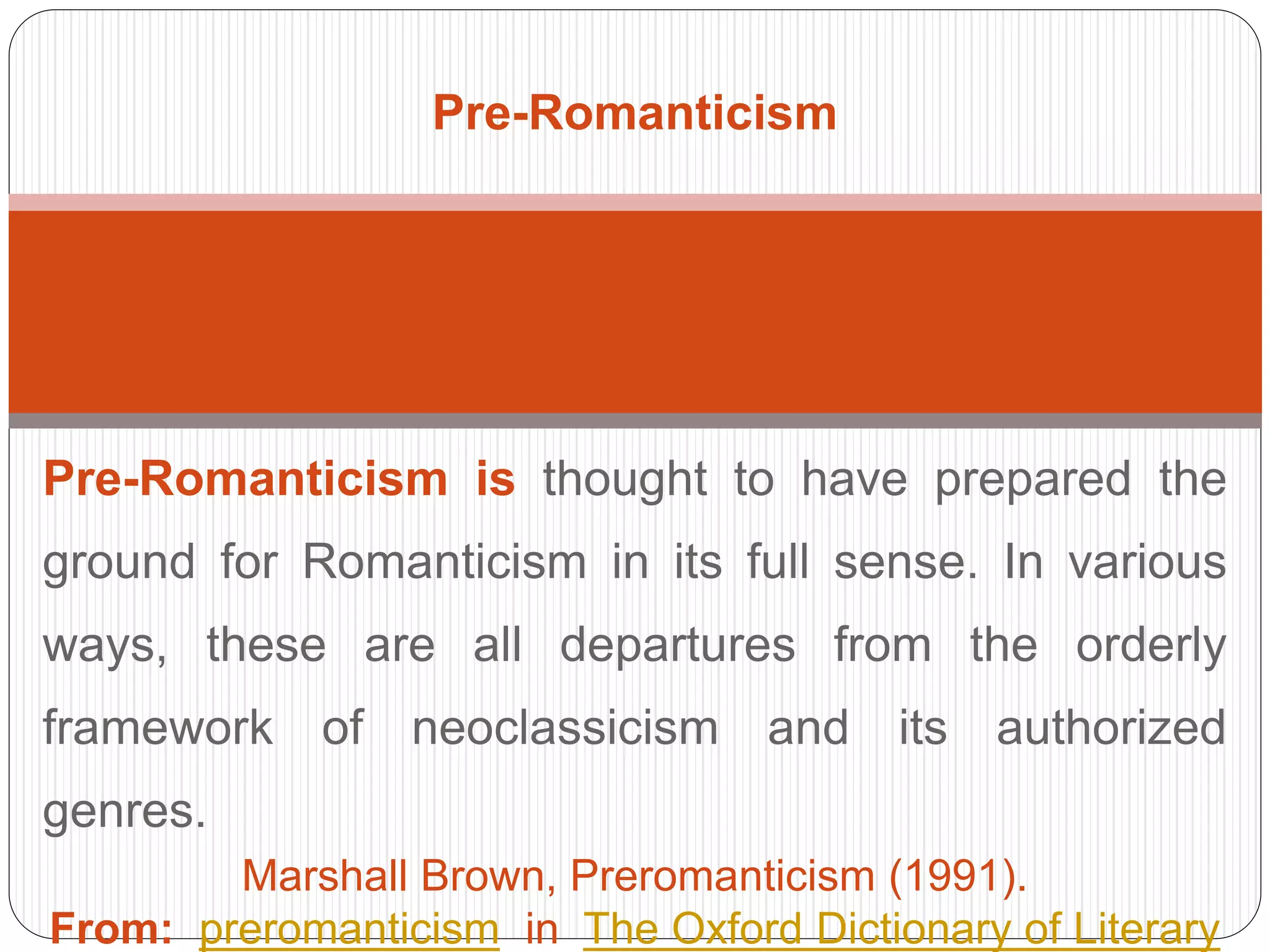 Pre romanticism | PPTX