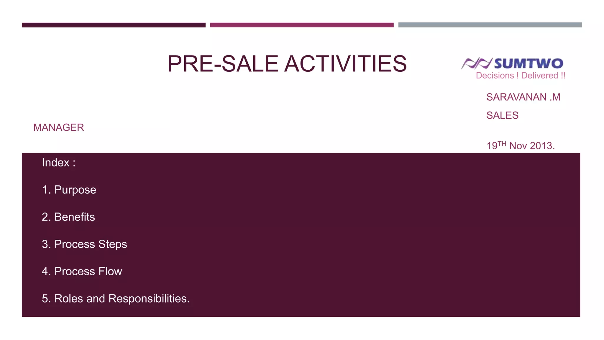 Pre sale activities | PPTX