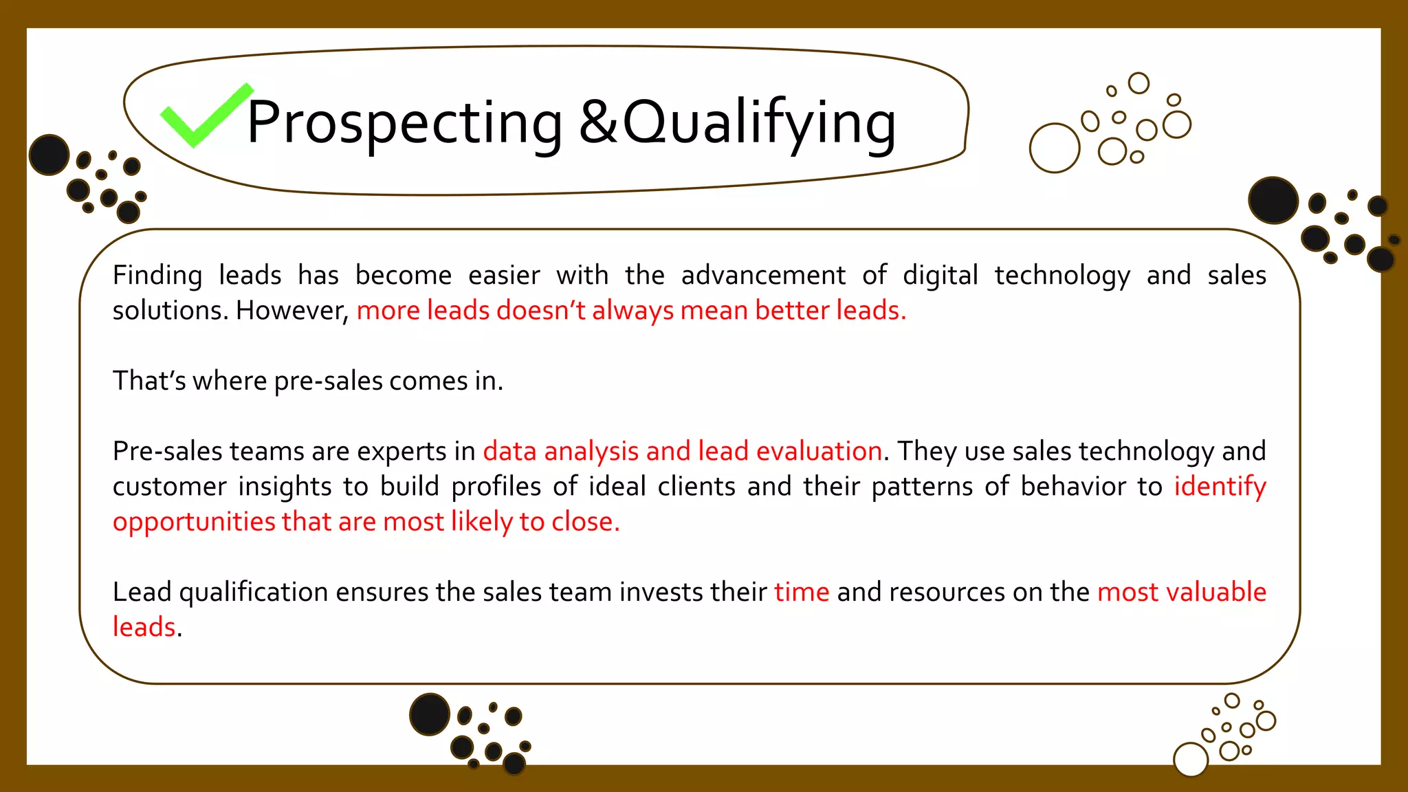 Pre sales preparation | PPTX