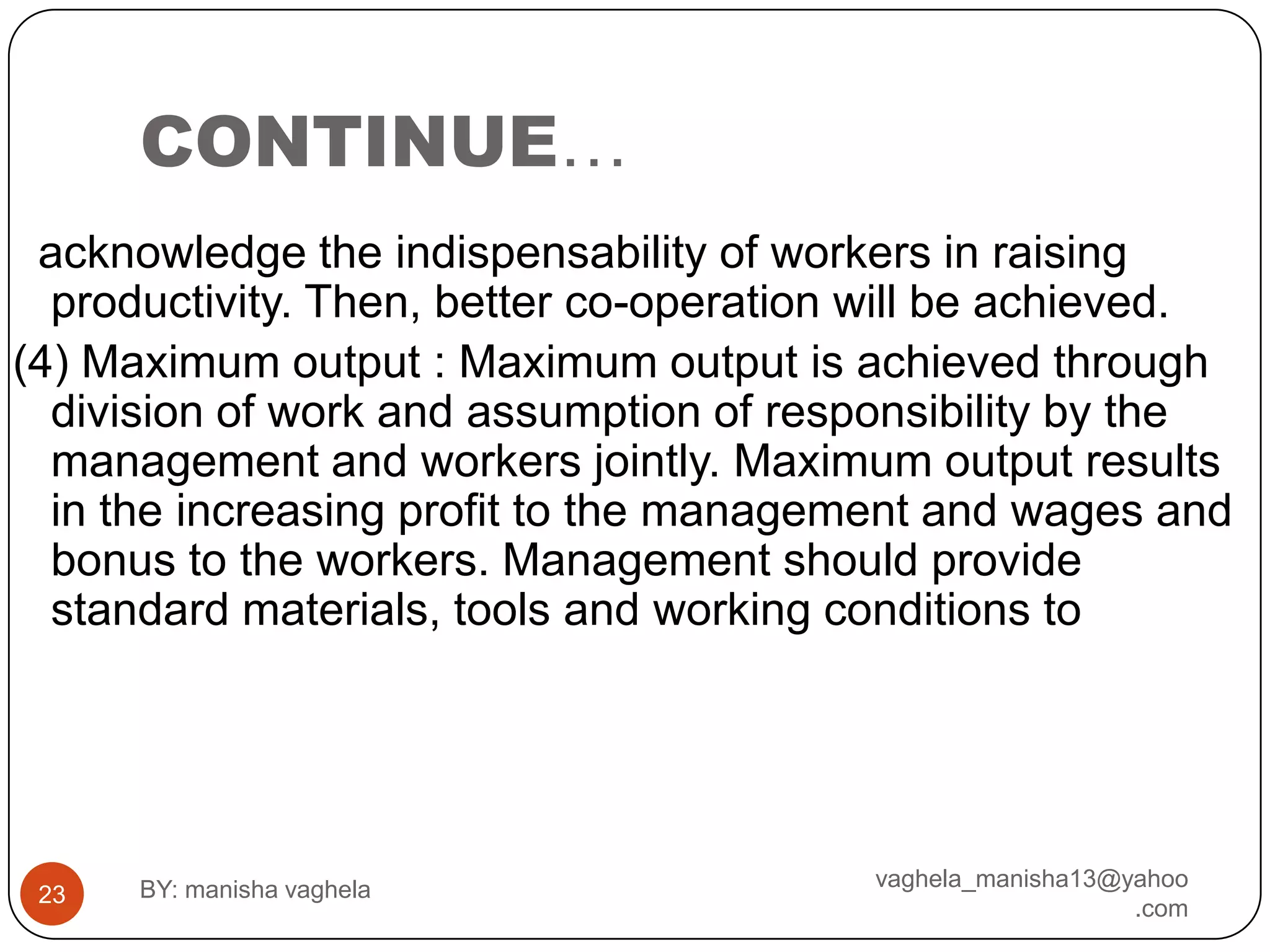Pre scientific management theory | PPSX