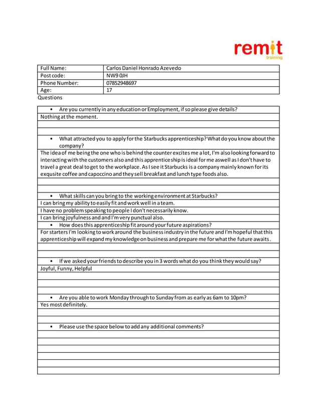 Pre screening questions | DOCX | Careers