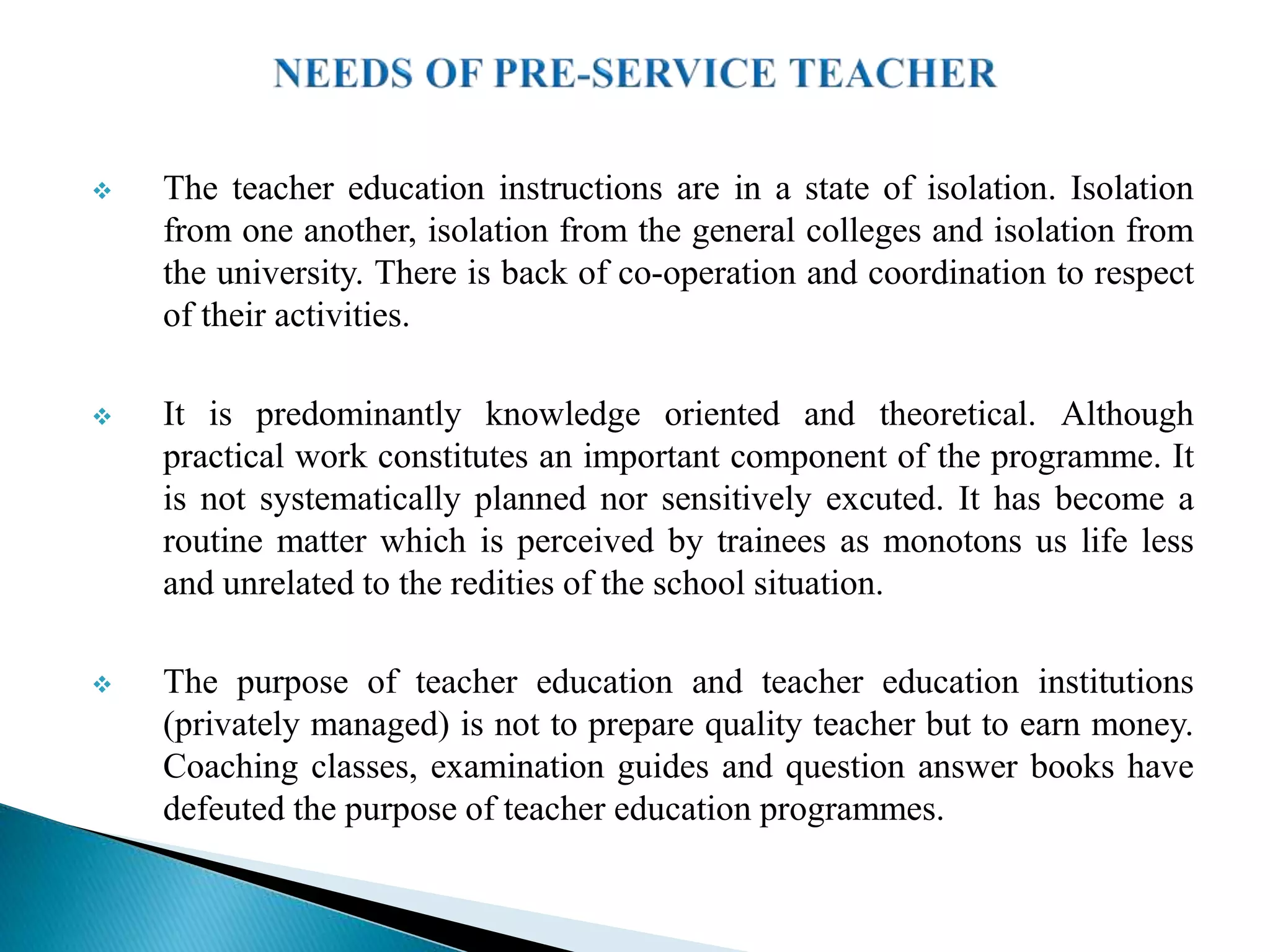 Pre service & in-service teacher education | PPTX