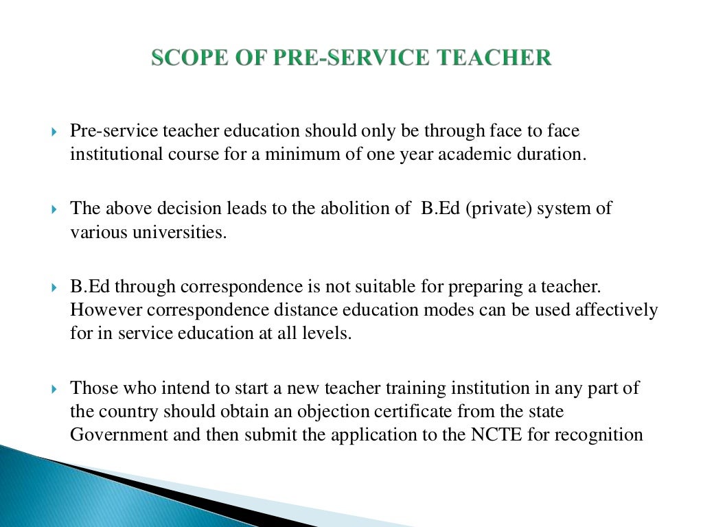 Pre Service In service Teacher Education Pre Service In service Teacher Education