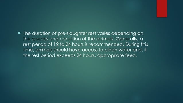 Pre - Slaughter care Presentation.p nmptx | PPTX