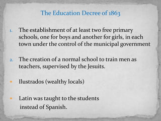 Pre spanish to Spanish regime Education | PPTX