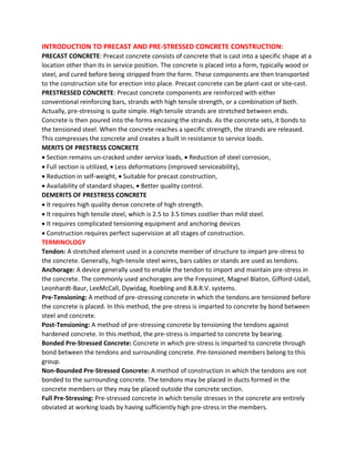 Pre stressed & pre-cast concrete technology - ce462 | PDF