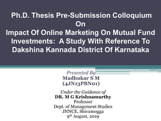 Pre-Submission Thesis of Phd topic in digital marketing | PPTX