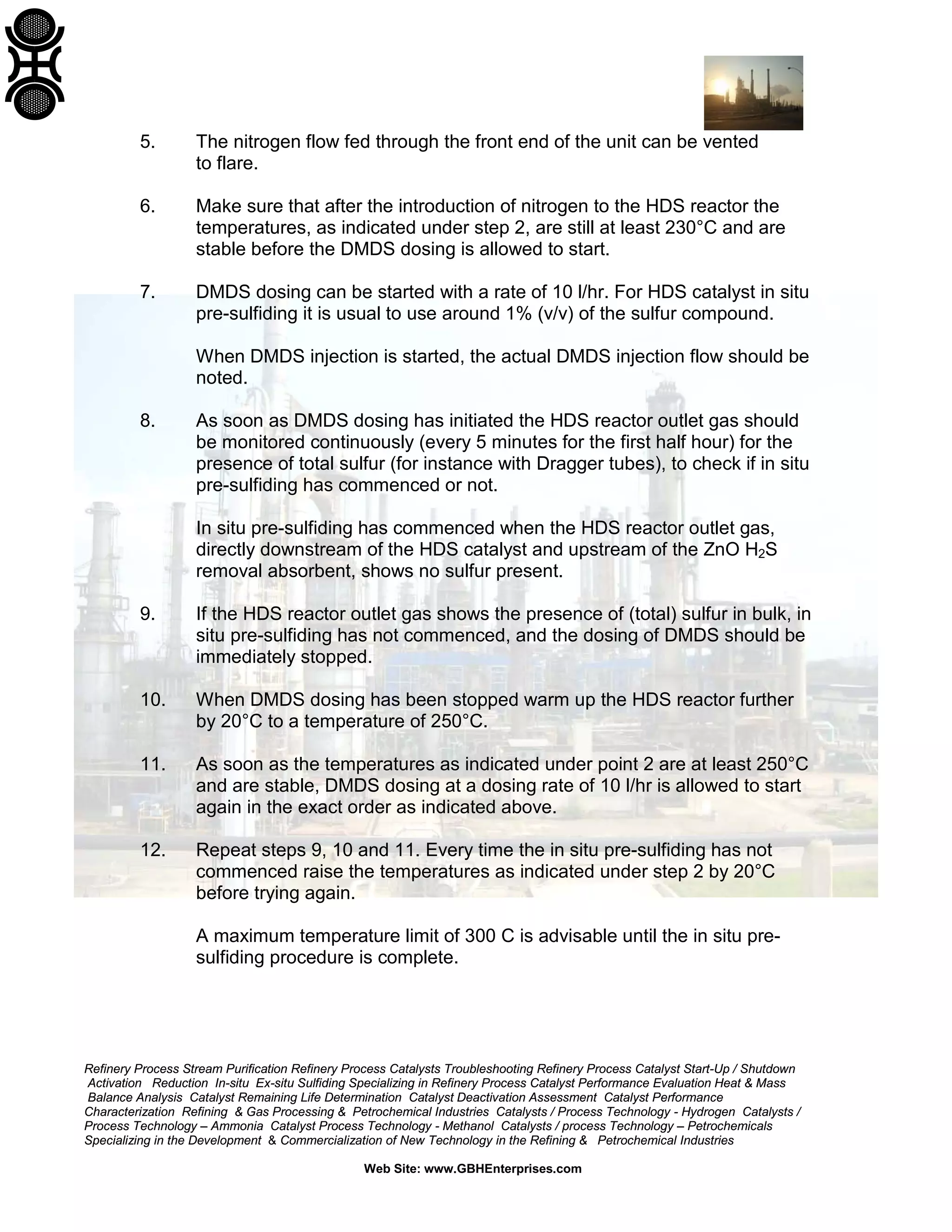 PRE-SULFIDING & ON-LINE SULFIDING of VULCAN Series CoMo and NiMo ...