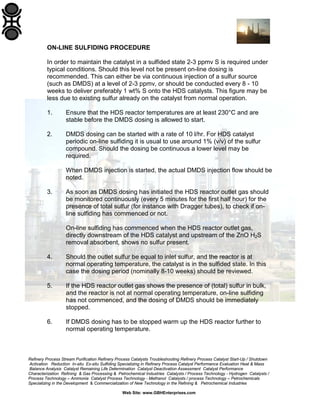 PRE-SULFIDING & ON-LINE SULFIDING of VULCAN Series CoMo and NiMo ...