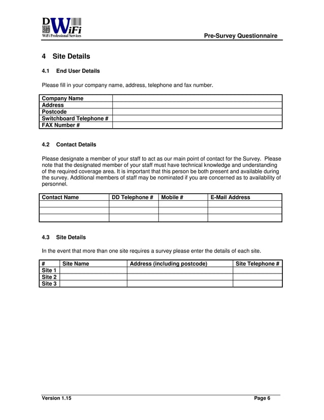 Pre survey-questionnaire | PDF