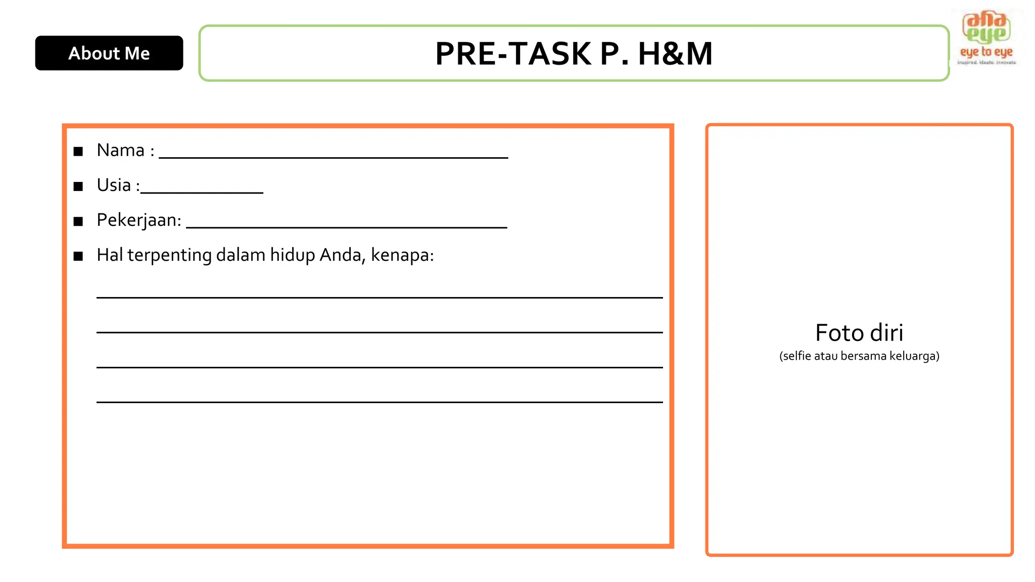 Pre Task P H&M adalah sebuah studi yang digunakan untuk mengukur suatu ...