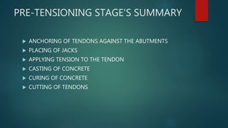 Pre-tensioning Prestresssed Devices | PPTX