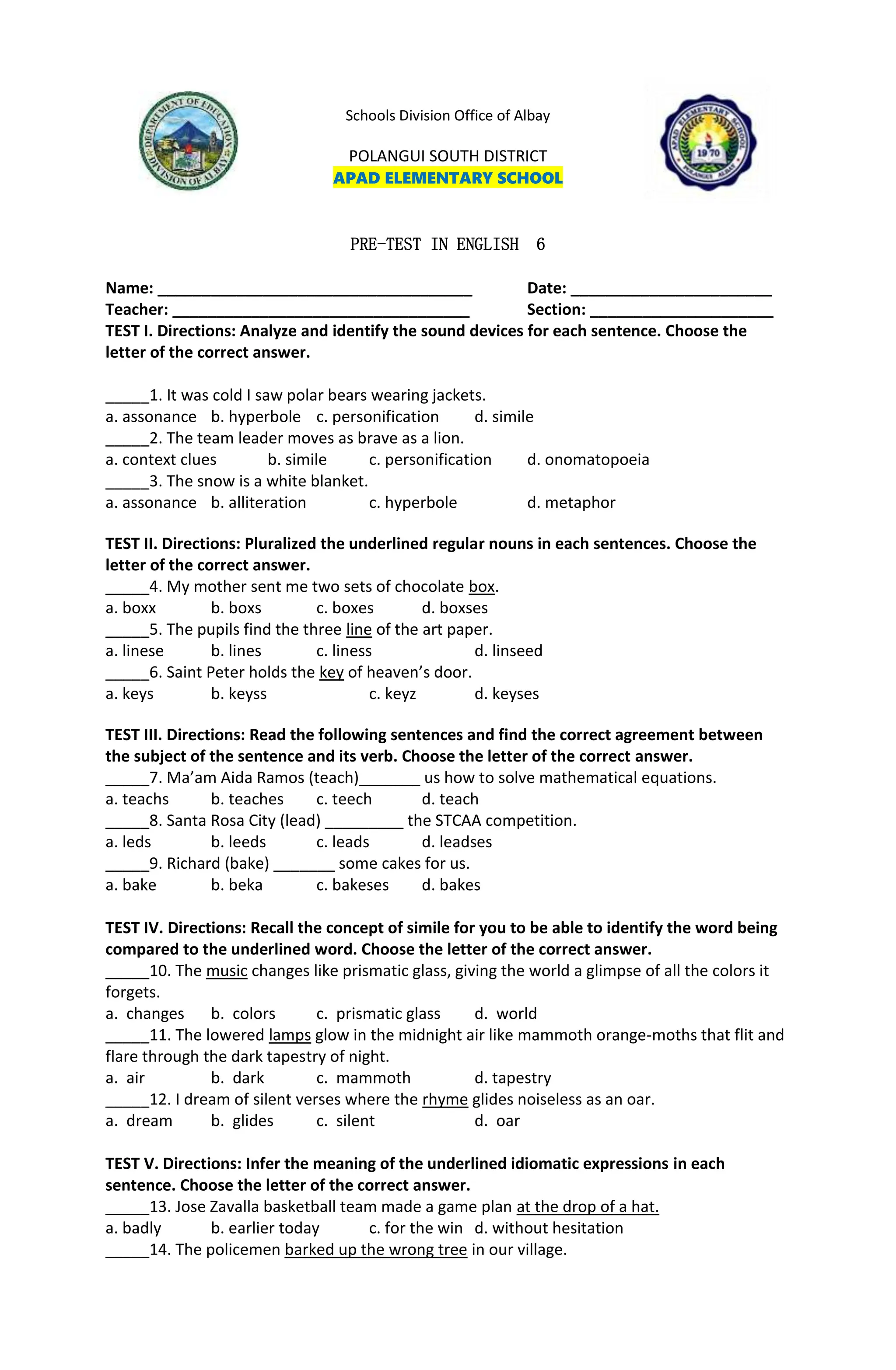 PRE-TEST_ENGLISH 6.docx