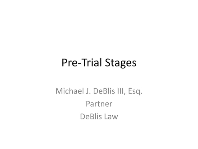 Pre Trial Stages | PPTX | Law