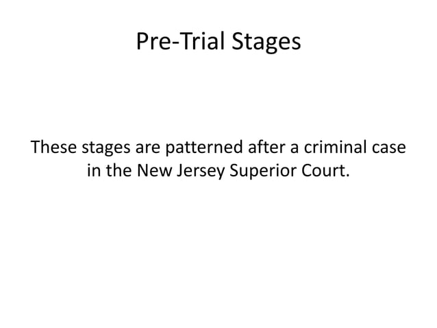 Pre Trial Stages | PPTX | Law