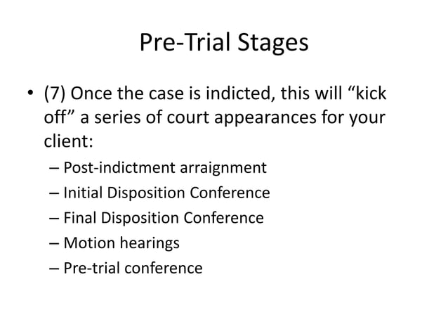 Pre Trial Stages | PPTX | Law