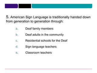 Pre-Unit Deaf Awareness (With Quiz) | PPTX