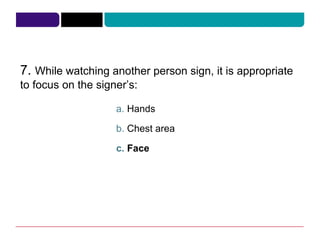 Pre-Unit Deaf Awareness (With Quiz) | PPTX