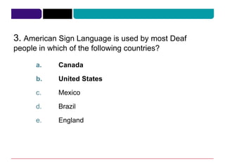 Pre-Unit Deaf Awareness (With Quiz) | PPTX