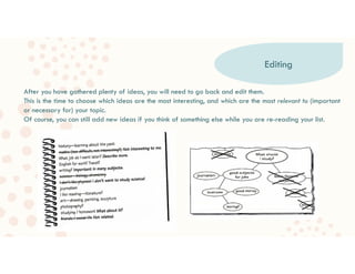 Pre-writing: Getting Ready to Write | PDF