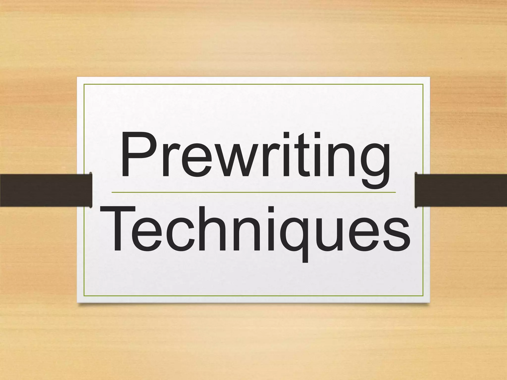 Pre writing strategies | PPTX