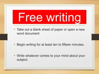 Pre writing strategies | PPTX