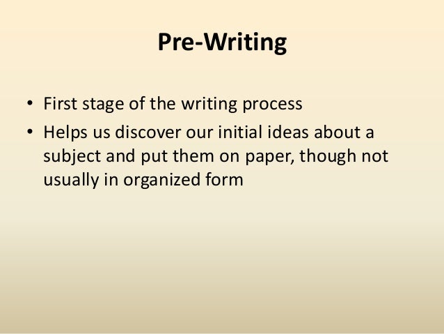 Pre Writing Strategies Pre Writing Strategies