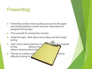 Pre-Writing Strategies.pptttttttttttttttt | PPT
