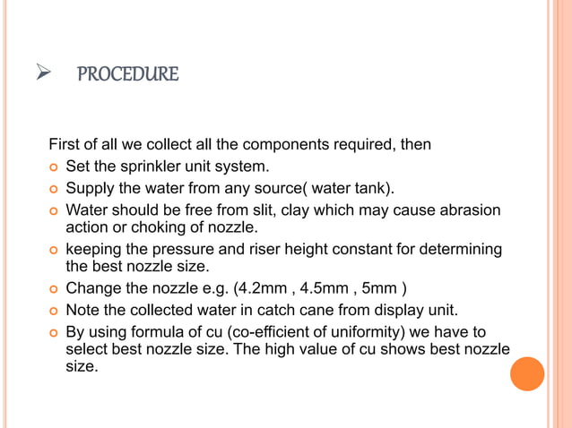 Sprinkler irrigation system | PPTX