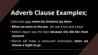 Clauses: Types of Clauses_Noun, Adjective, Adverb | PPTX