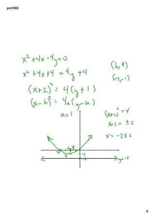 preCalculus 10-02: Standard Form Parabola | PDF