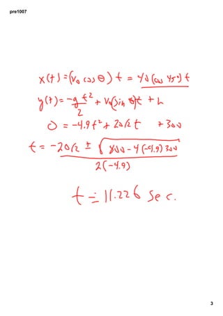 preCalculus 10-07 Parametrics | PDF