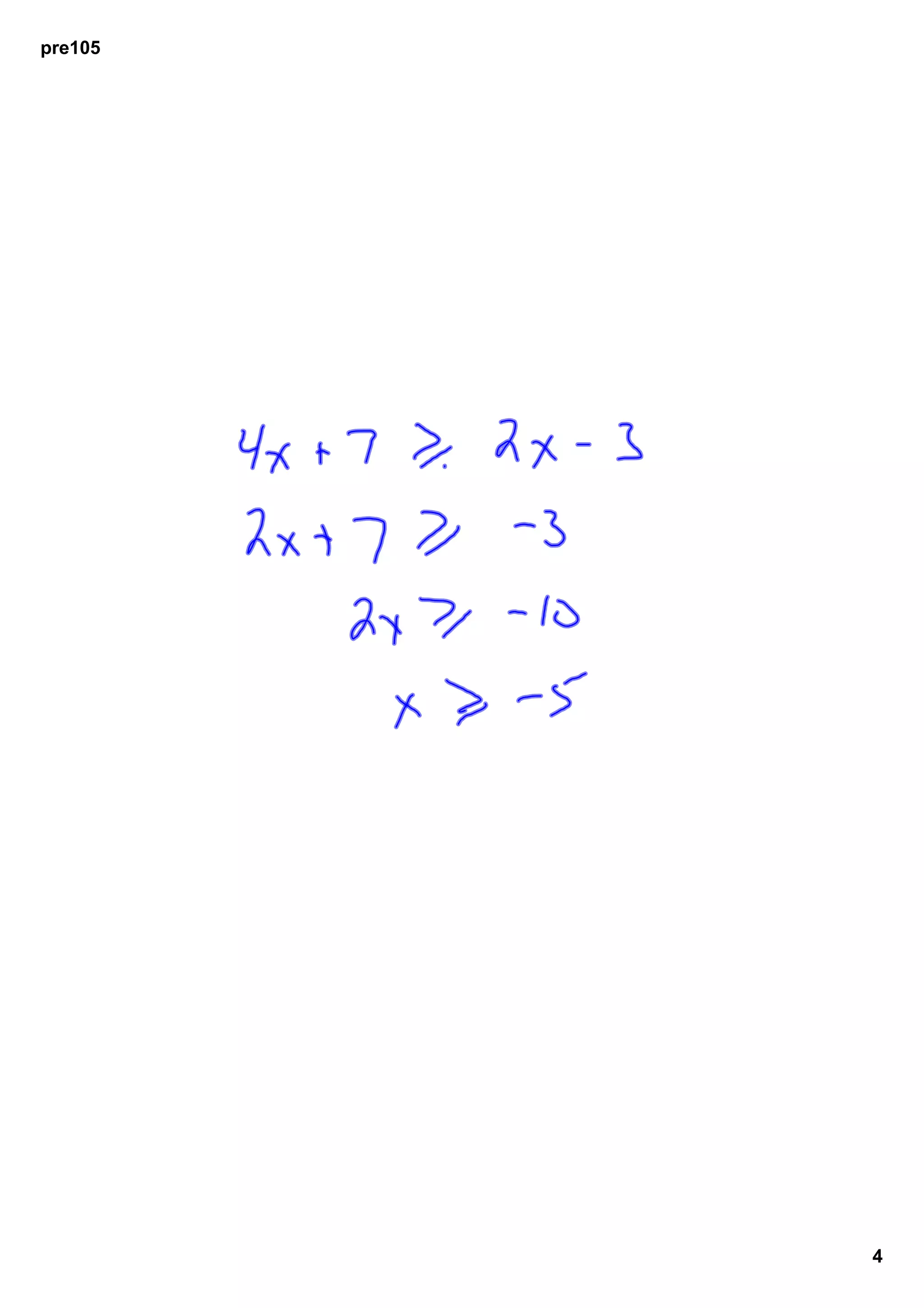 PreCalculus 105 Inequalities | PDF
