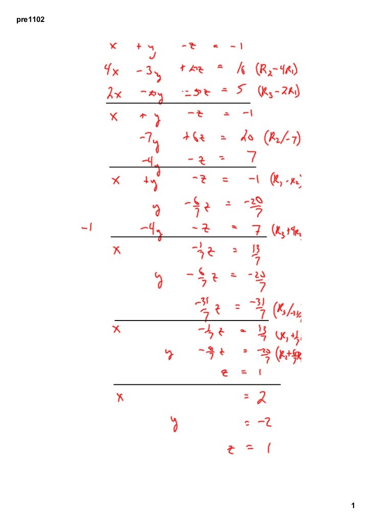 PreCalculus 11 02 Solve 3 Equations And 3 Unknowns PreCalculus 11 02 Solve 3 Equations And 3 Unknowns