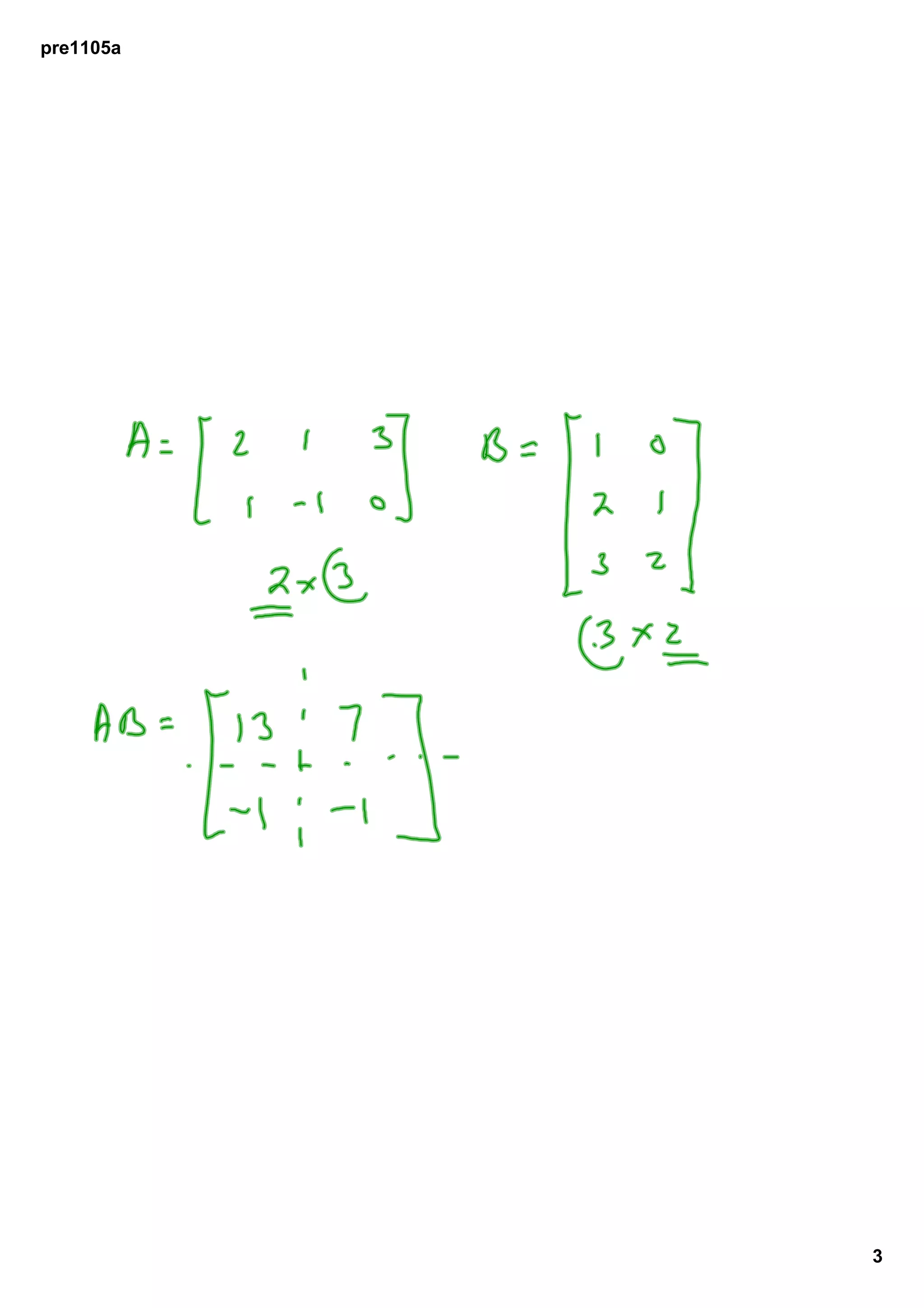 preCalculus 11-05A: Matrix Operations! | PDF