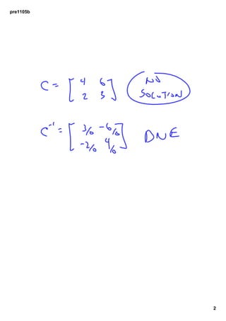 preCalculus 11-05B: Matrix Algebra | PDF
