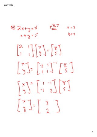 preCalculus 11-05B: Matrix Algebra | PDF