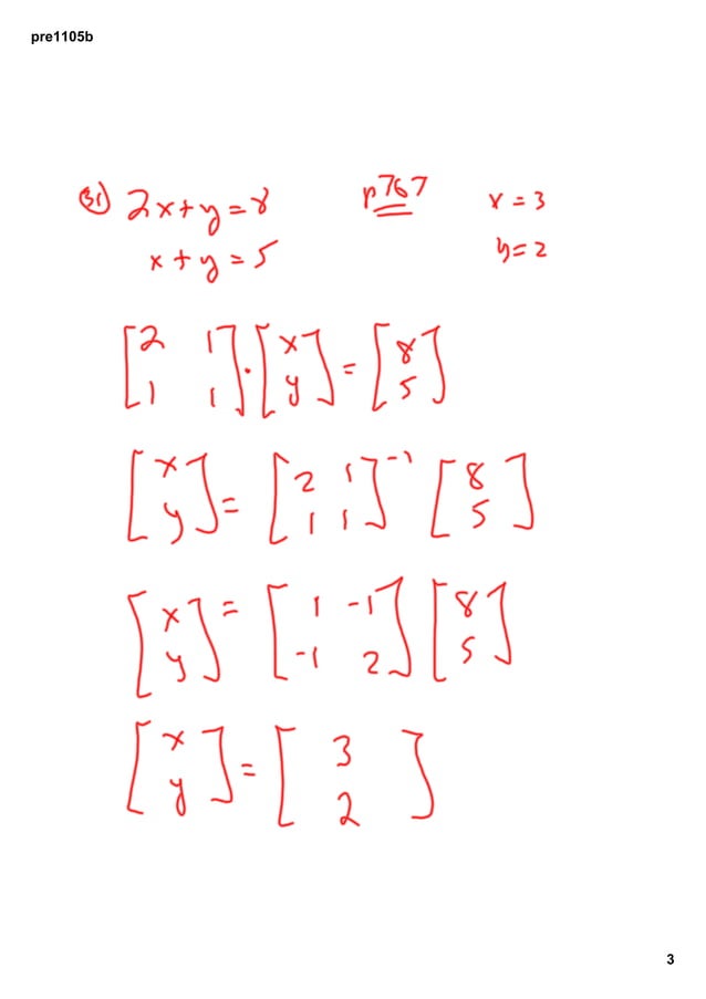 preCalculus 11-05B: Matrix Algebra | PDF