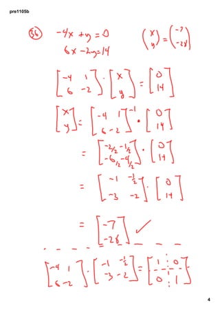 preCalculus 11-05B: Matrix Algebra | PDF