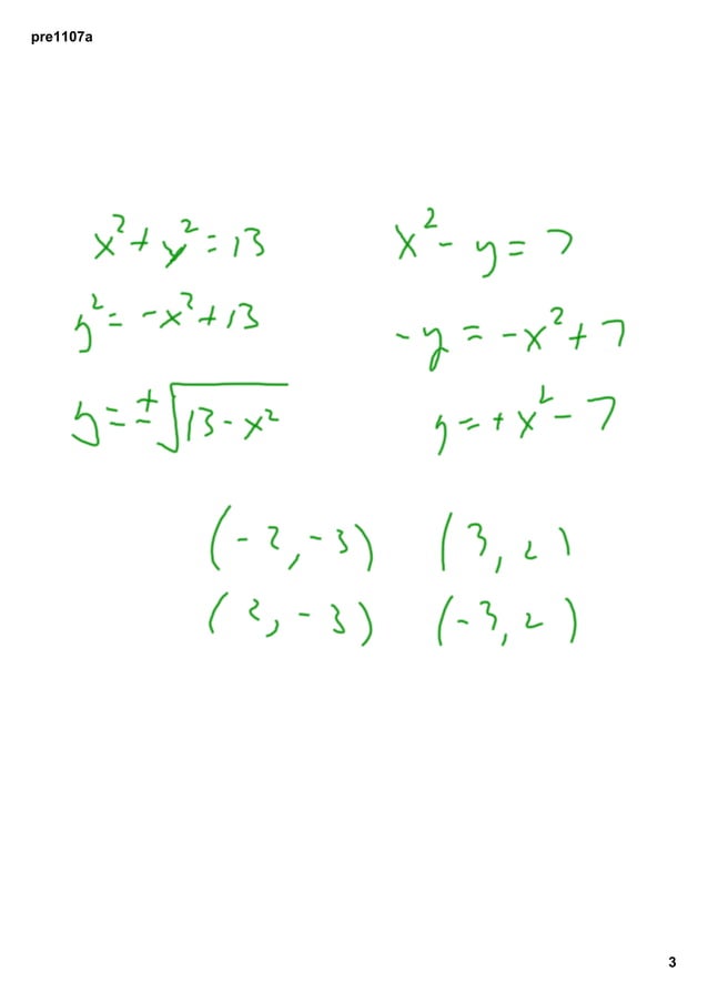 preCalculus 11-07: Non Linear Solutions! | PDF