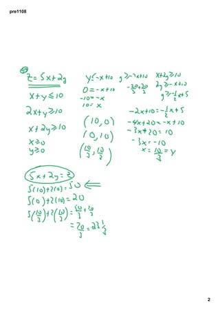 preCalculus: 11-08 Linear Programming, John Nash's Theorem! | PDF