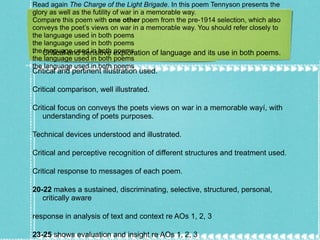 Pre 19th war poetry sample questions | PPT