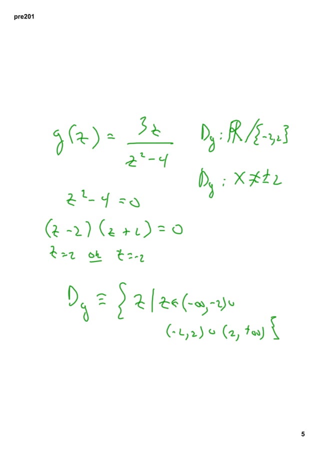 Precalculus 201 Function Domain And Range Pdf