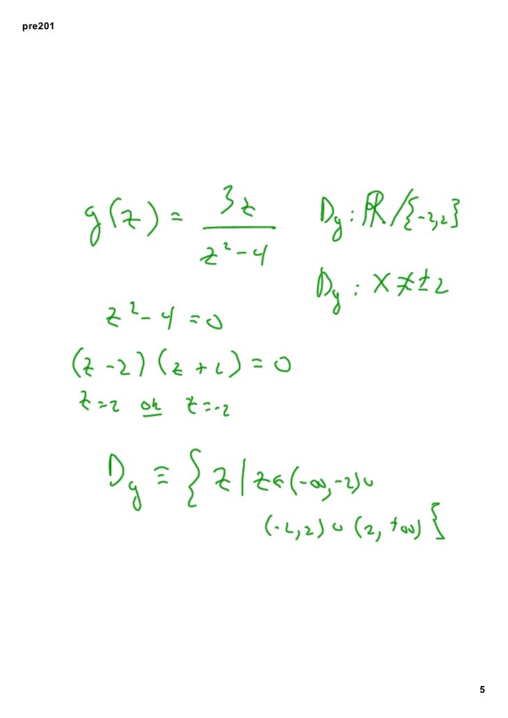 Precalculus 201 Function Domain And Range