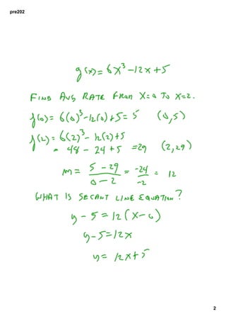 PreCalculus 202 Average Rate of Change | PDF