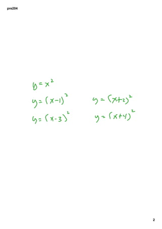 PreCalculus 204 Translation, Dilation, Reflection of Functions | PDF