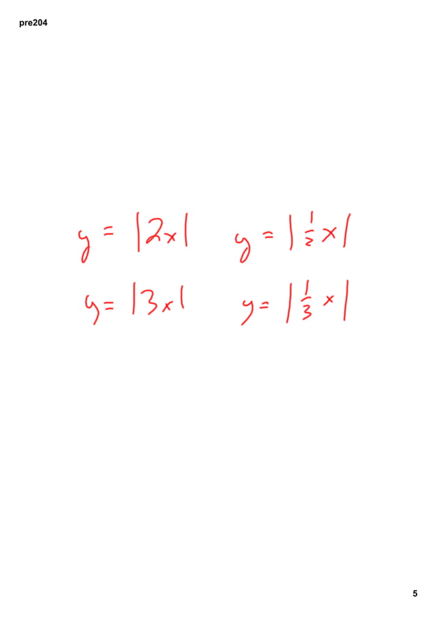 PreCalculus 204 Translation, Dilation, Reflection of Functions | PDF