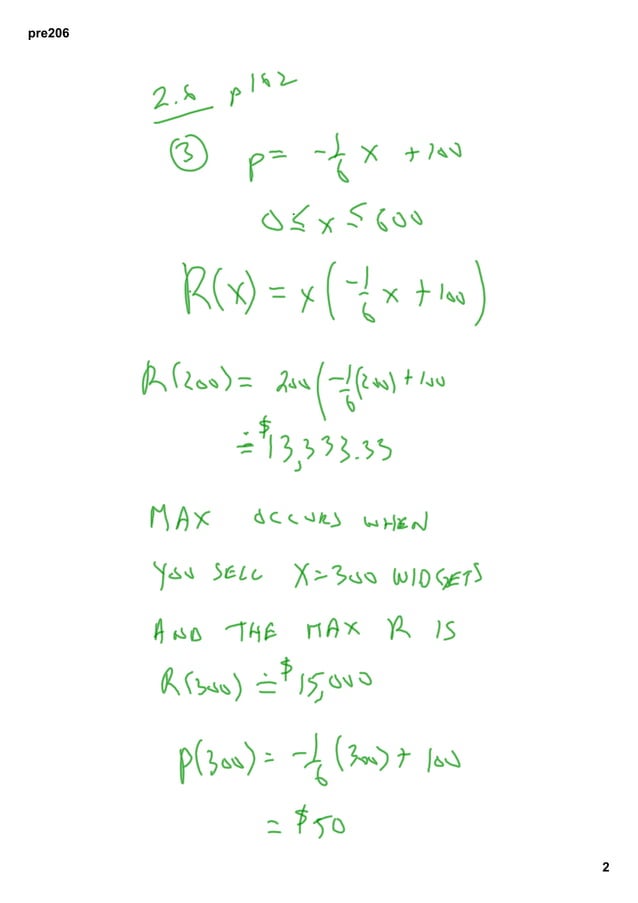 preCalc 206 Modeling | PDF