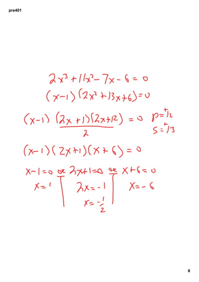 preCalculus 401 Real Roots | PDF